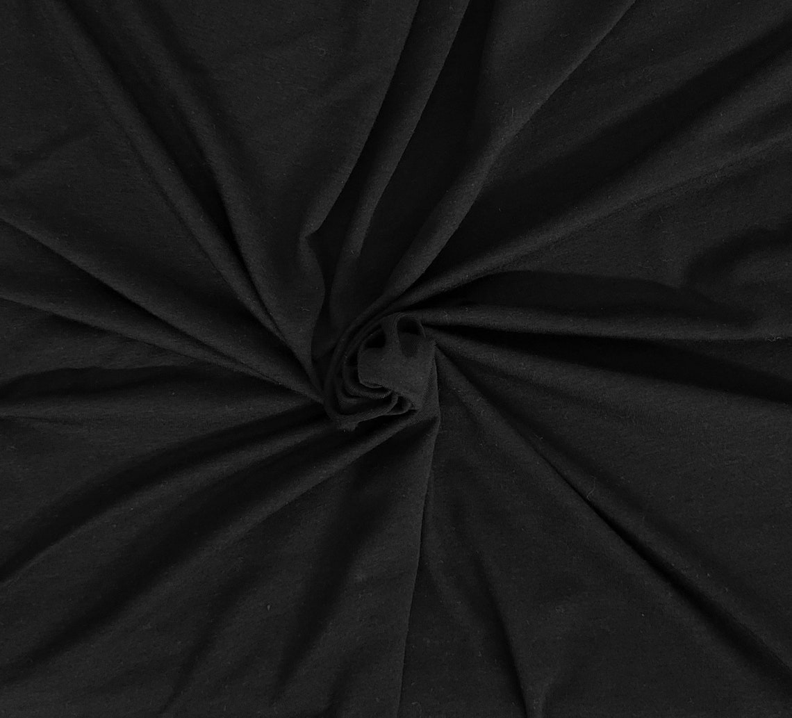 Black Modal Cotton Spandex Fabric Jersey Knit by the Yard - Etsy