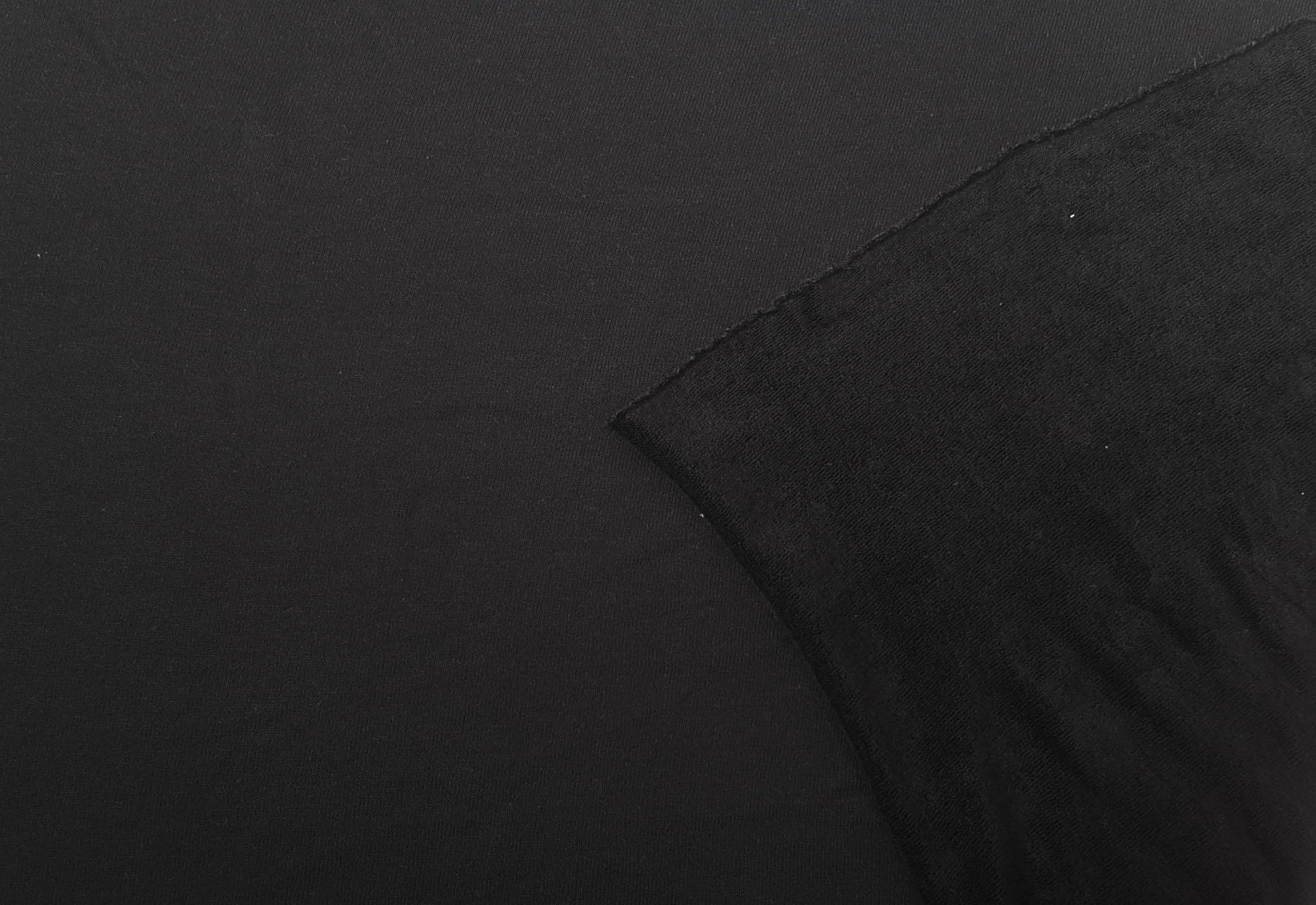 Black Cotton Brushed French Terry Knit Fabric by Yard Soft - Etsy
