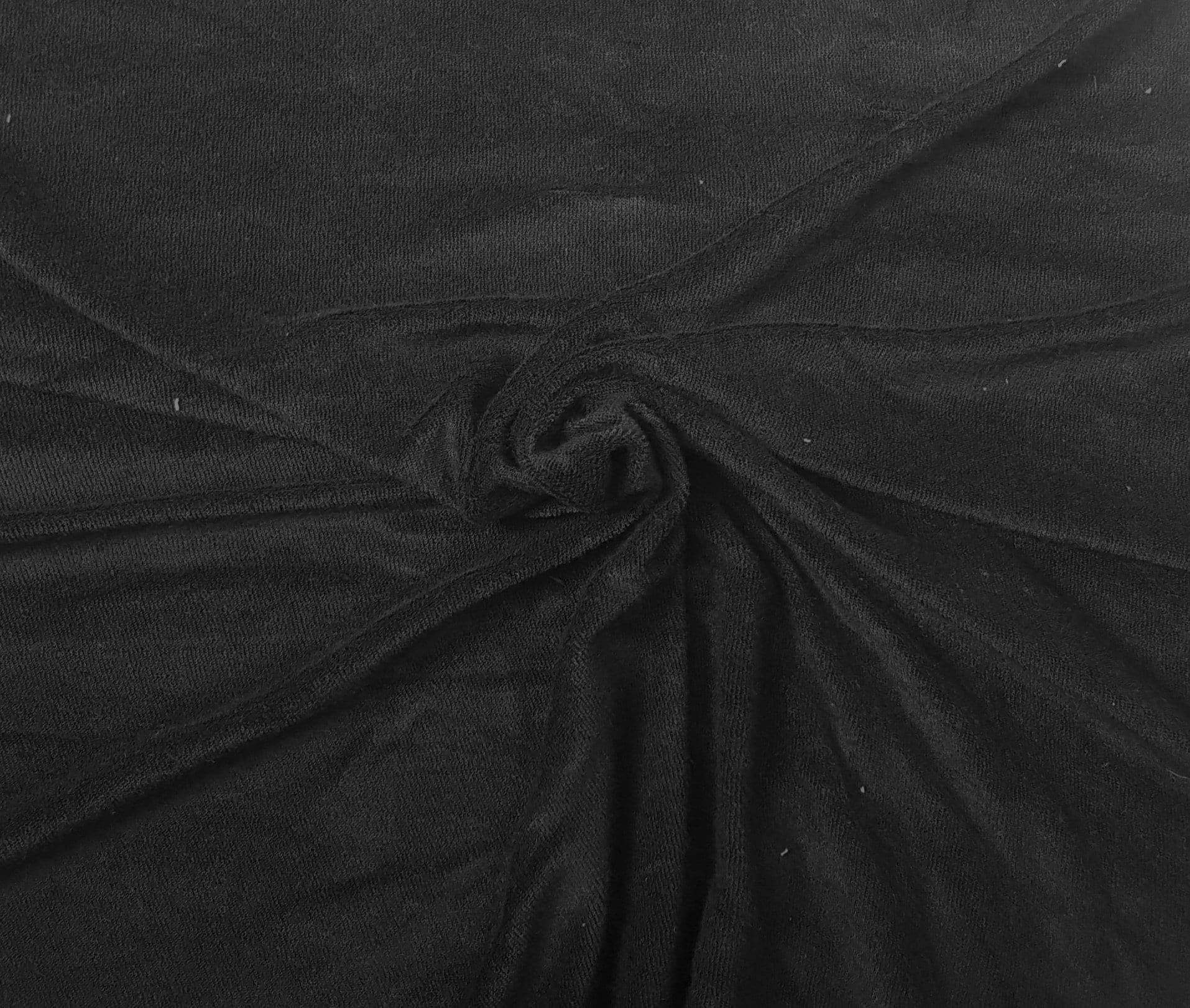 Black Cotton Brushed French Terry Knit Fabric by Yard Soft - Etsy