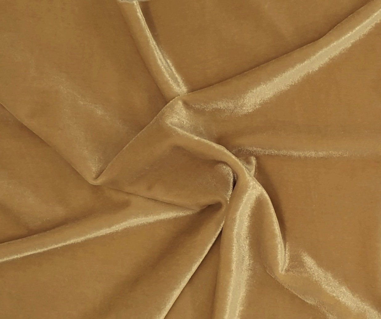Gold Stretch Velvet Fabric by the Yard Poly Spandex - Etsy