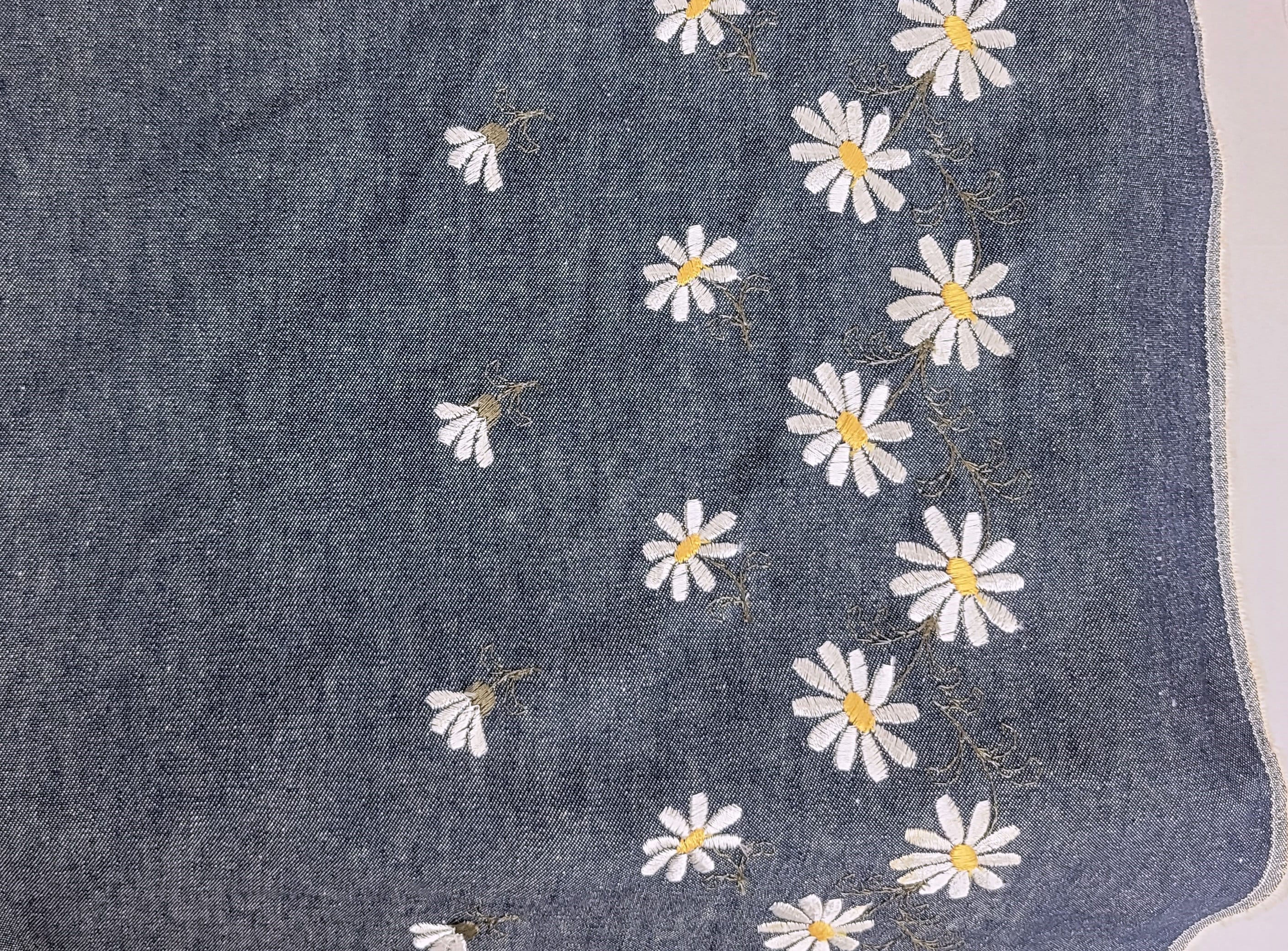 100% Cotton Denim 2 Sided Border Embroider Fabric by the Yard - Etsy Canada