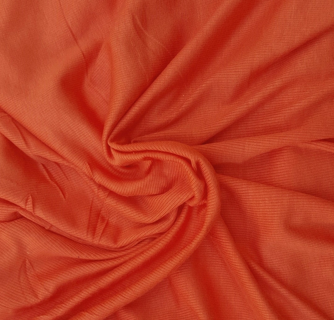 Orange Modal Spandex 2x1 Rib Fabric by the Yard 4 Way Stretch 7/16 - Etsy