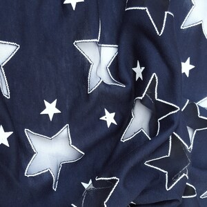 Navy Cotton Jersey Star Fabric by the Yard Patriotic Burnout Stars 10/ ...