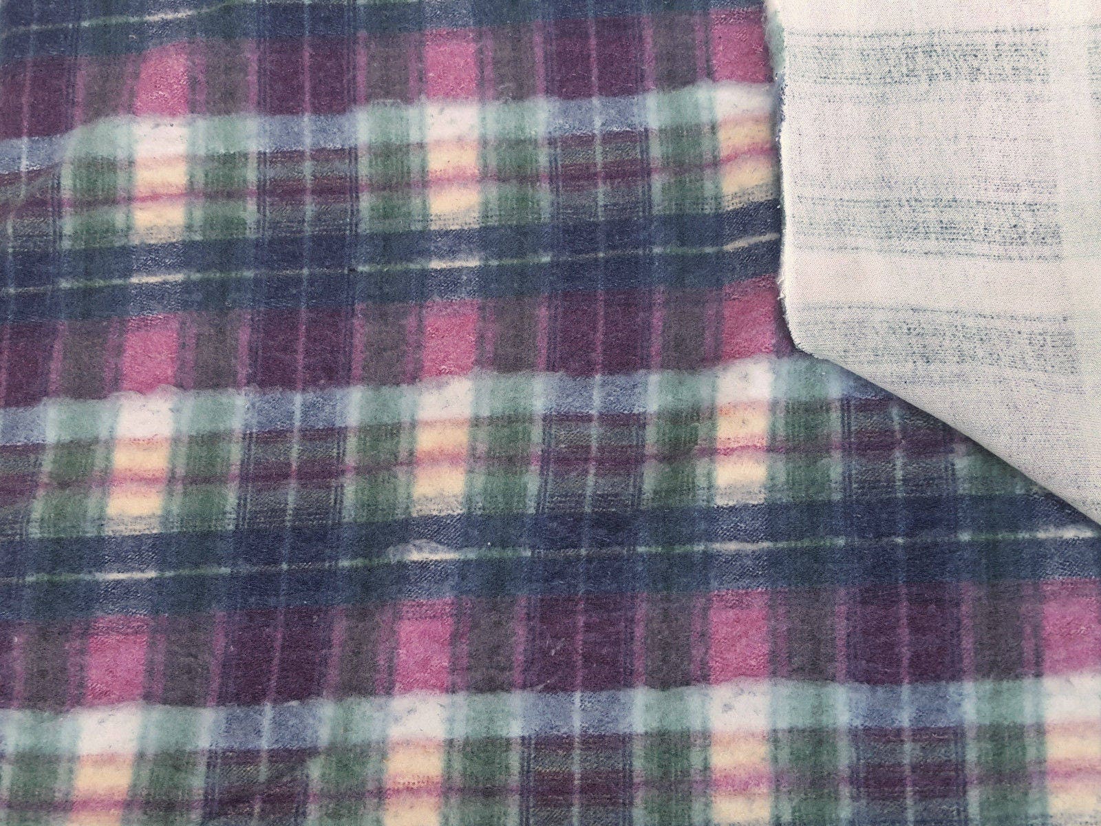 Plaid Print Cotton Blend Fleece Fabric by the Yard 12/17 | Etsy