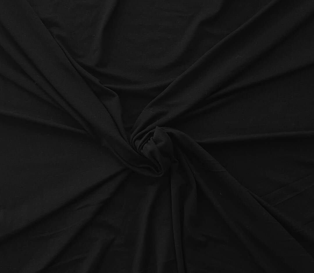 Black MVS Rayon Spandex Jersey Knit Fabric by the Yard 4 Way Stretch ...