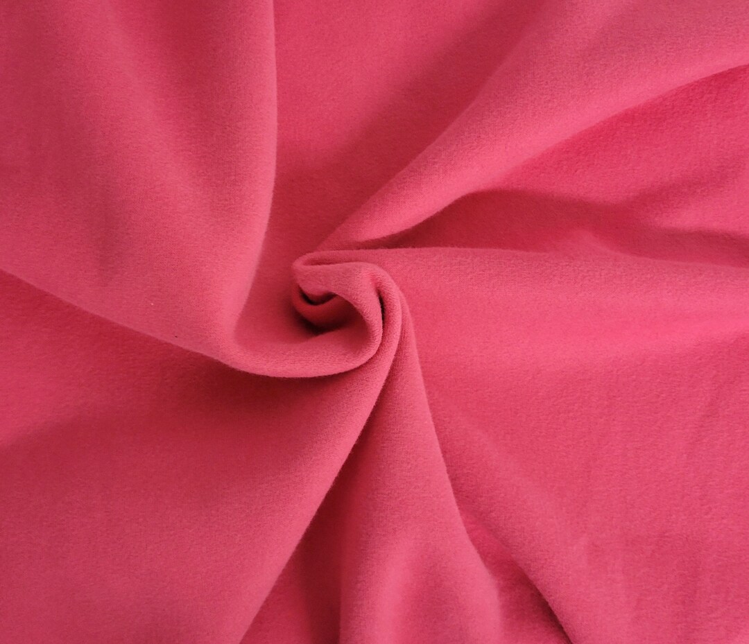2 1/2 YARDS 100% Cotton Sweatshirt Fleece Knit Fabric Hot Pink 76"wide ...