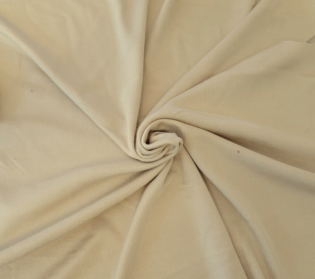 Putty Cotton Rayon 1x1 Rib Knit Fabric by the Yard - Etsy