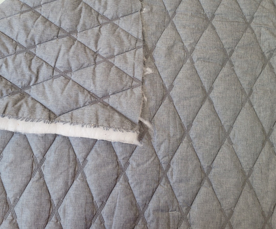 Double Sided Quilted Fabric With Polyester Filling Gray (vest, Jacket ...