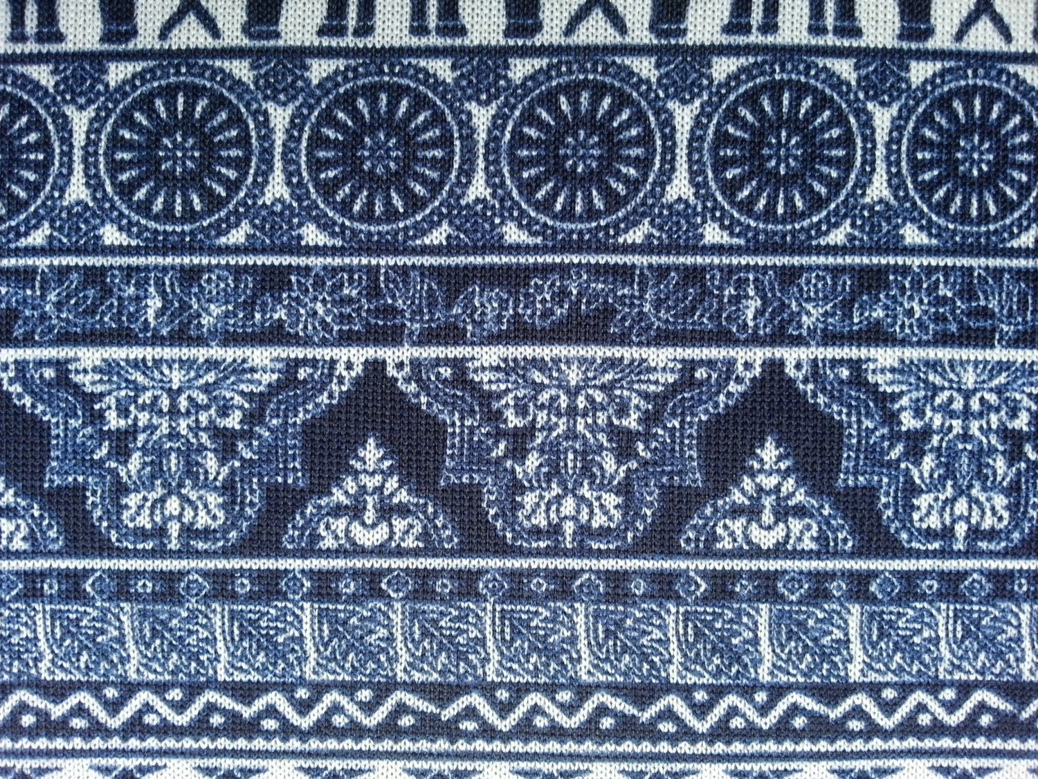 Elephant Indian Ethnic Print Stretchy Fabric by the Yard Poly - Etsy