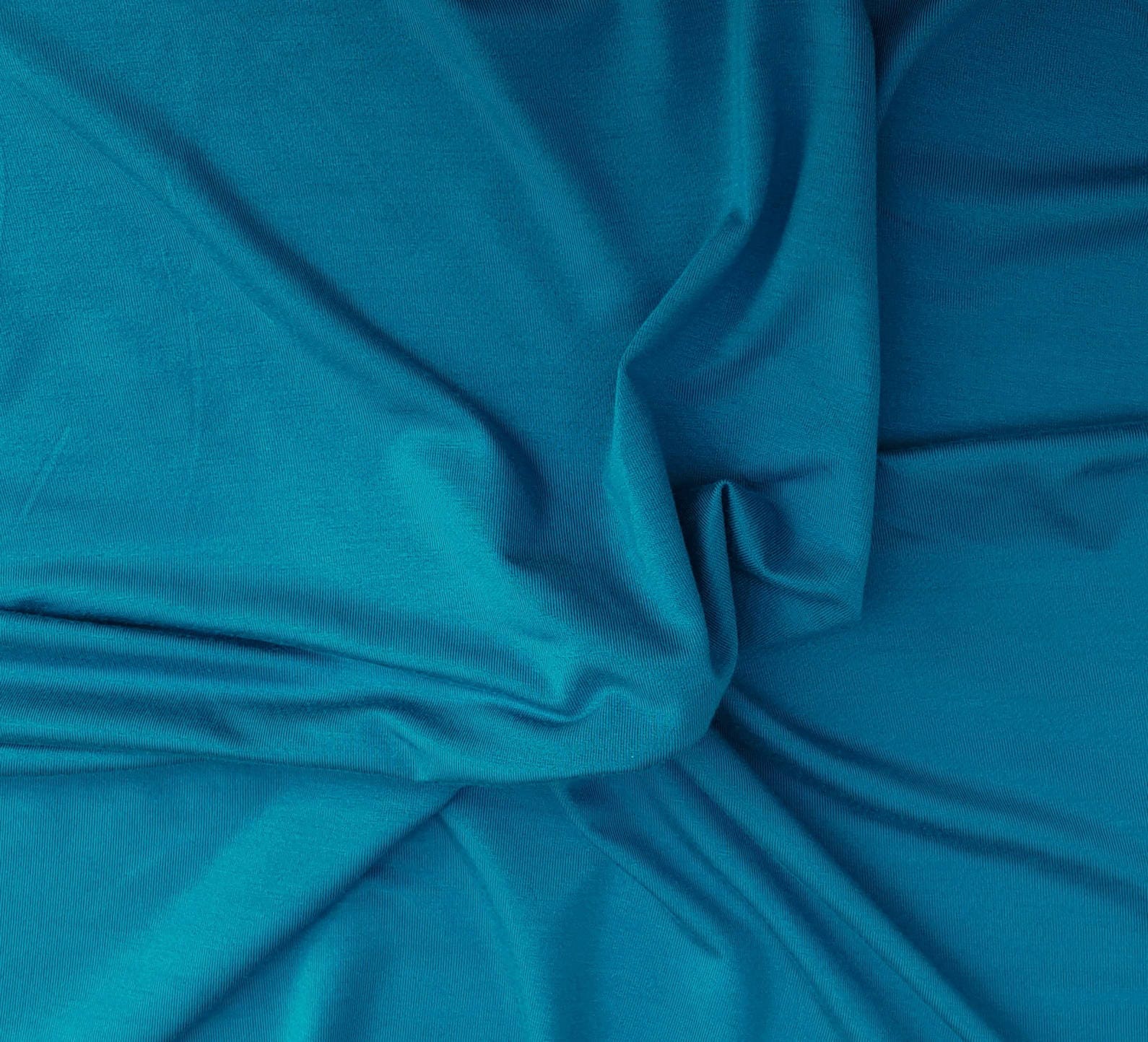 Micro Modal Spandex Fabric Jersey Knit by the Yard Peacock | Etsy