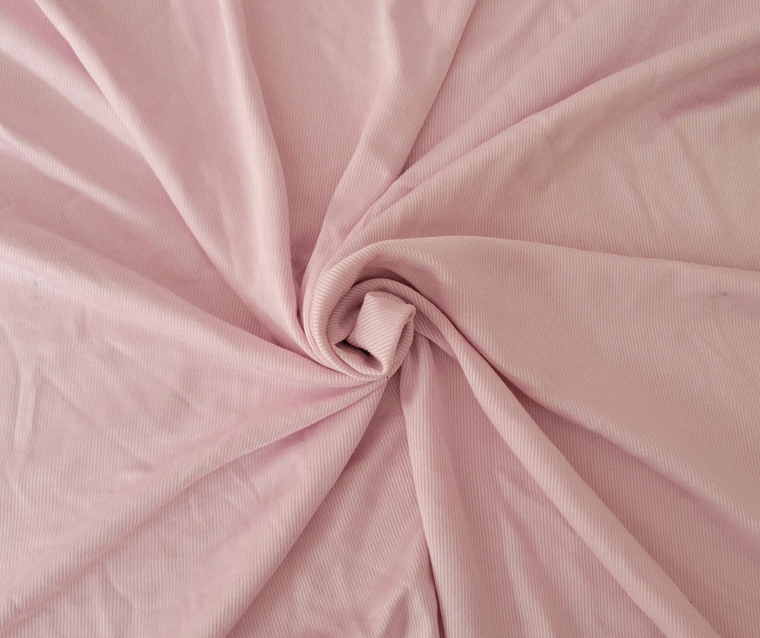 Blush Cotton Rayon 1x1 Rib Knit Fabric by the Yard - Etsy