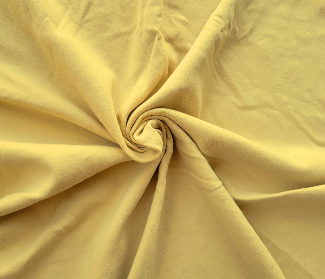 Beige Cotton Interlock Knit Fabric by the Yard 1 Side Brush - Etsy