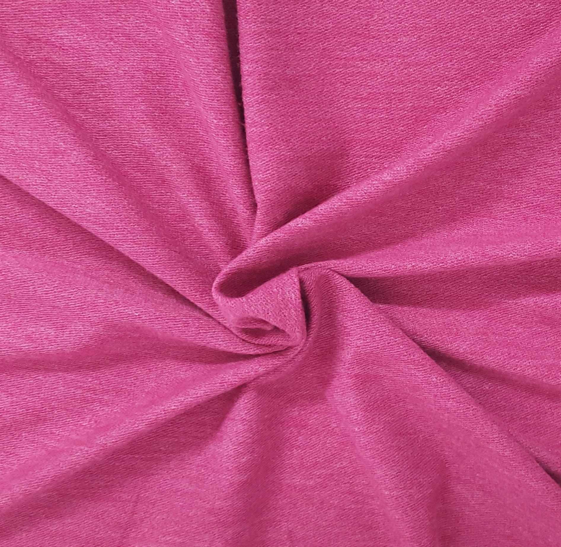 Heather Cerise Pink Cotton French Terry Knit Fabric by the | Etsy