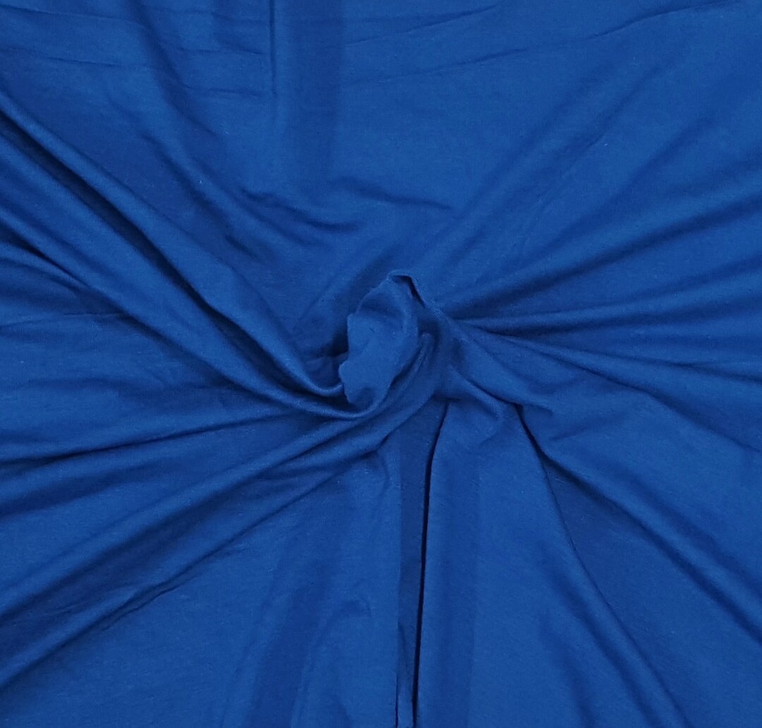 1 YARD*** Royal Modal Viscose Spandex Fabric Jersey Knit 4 Way Stretch ...