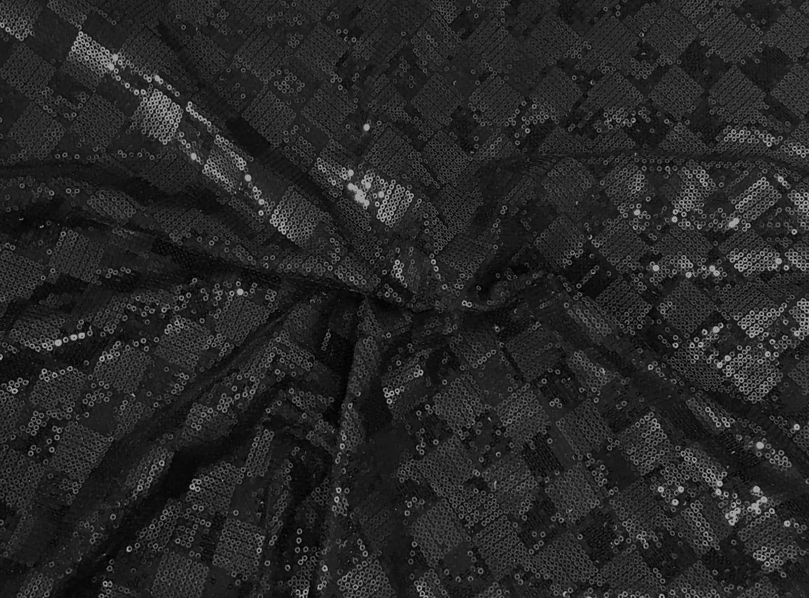 Two Tone Black Checkered Design Sequins Fabric by the Yard - Etsy