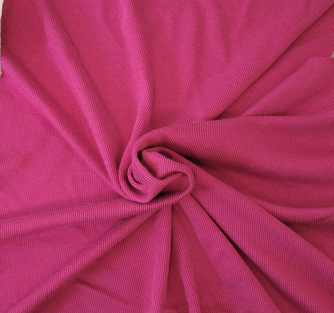 Fuchsia Cotton Rayon 1x1 Rib Knit Fabric by the Yard - Etsy