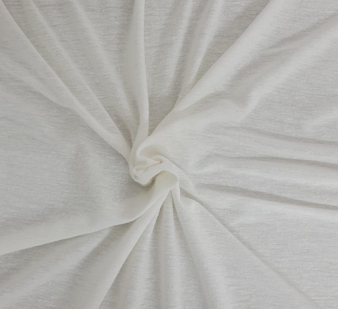 Prewashed 100% Linen Jersey Knit Fabric by Yard & Wholesale off White ...