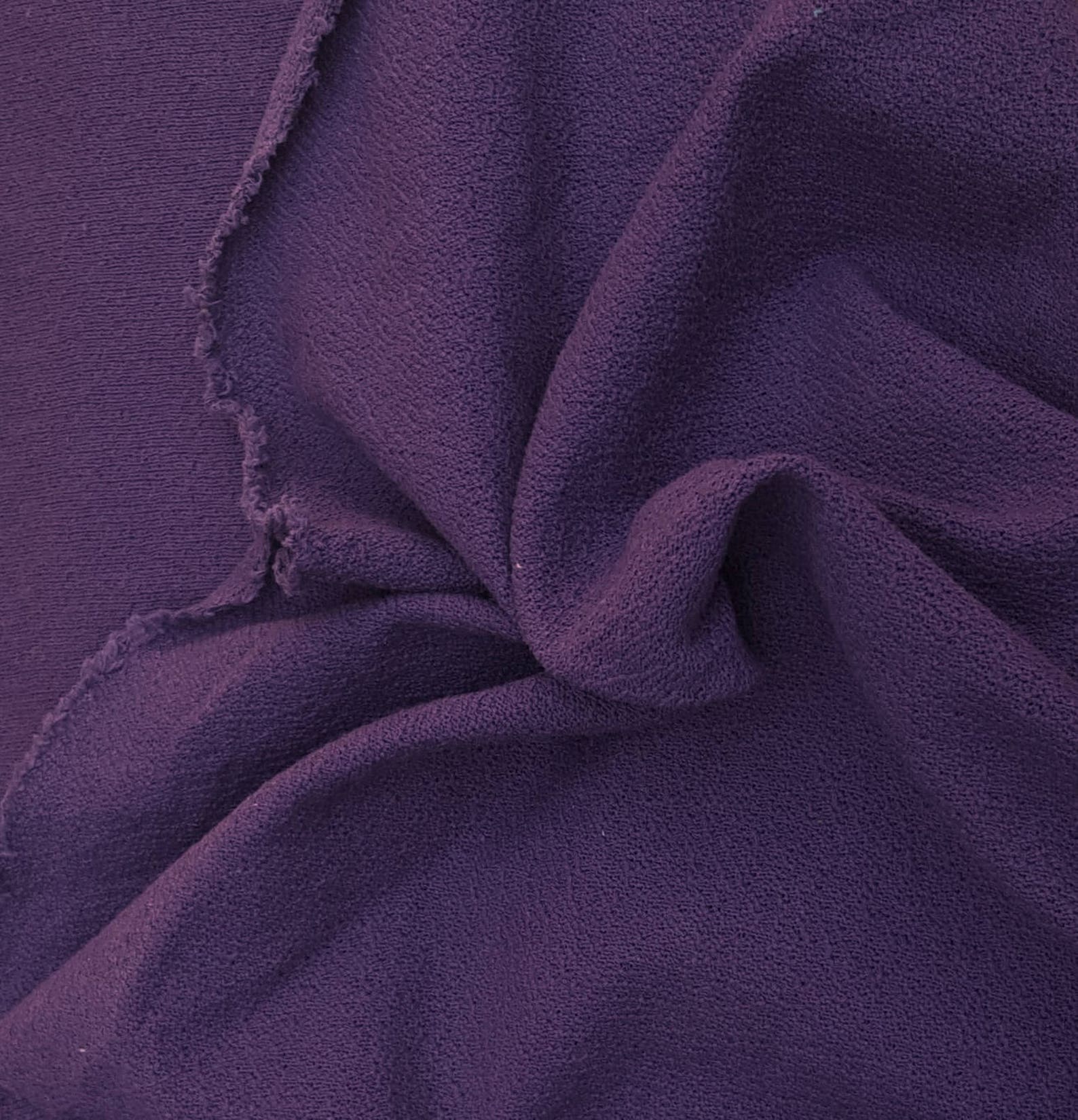 Purple Cotton Knit Fabric by the Yard Double Crepe Heavy Weight 9/15/16 ...