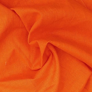 Bright Orange Cotton Linen Fabric by the Yard 11/17 - Etsy
