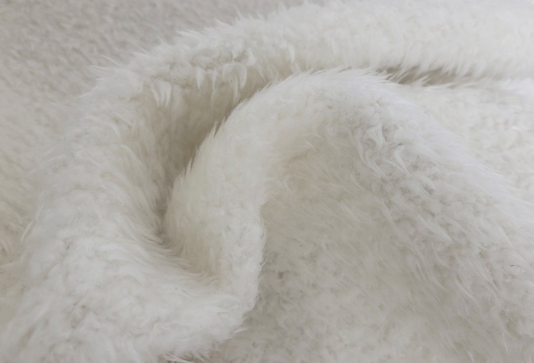 White Faux Fur Fabric by the Yard & Wholesale - Etsy