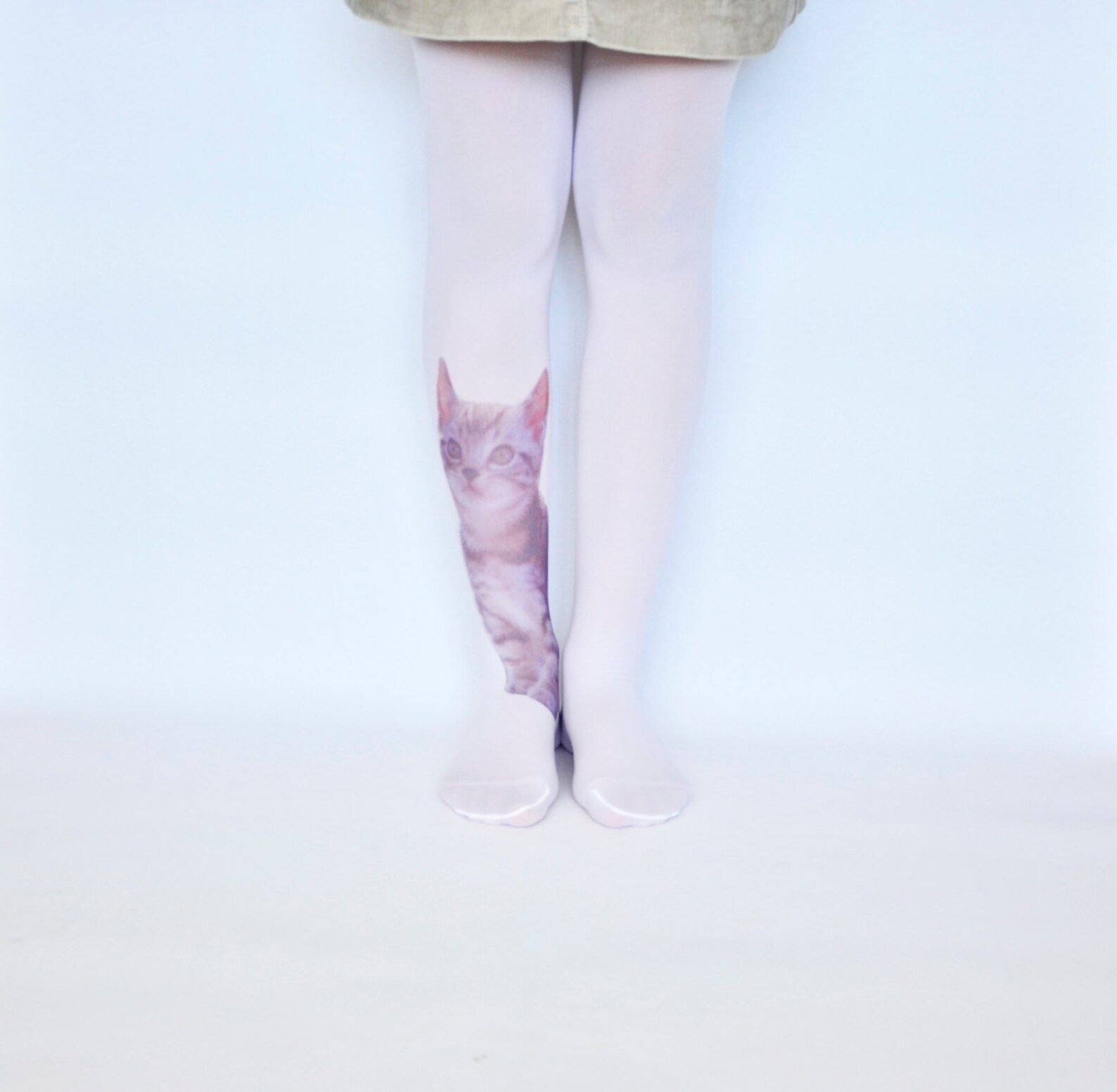 Cat Printed Tights / Cat Print / Kitty Cat Print Kids Tights / | Etsy