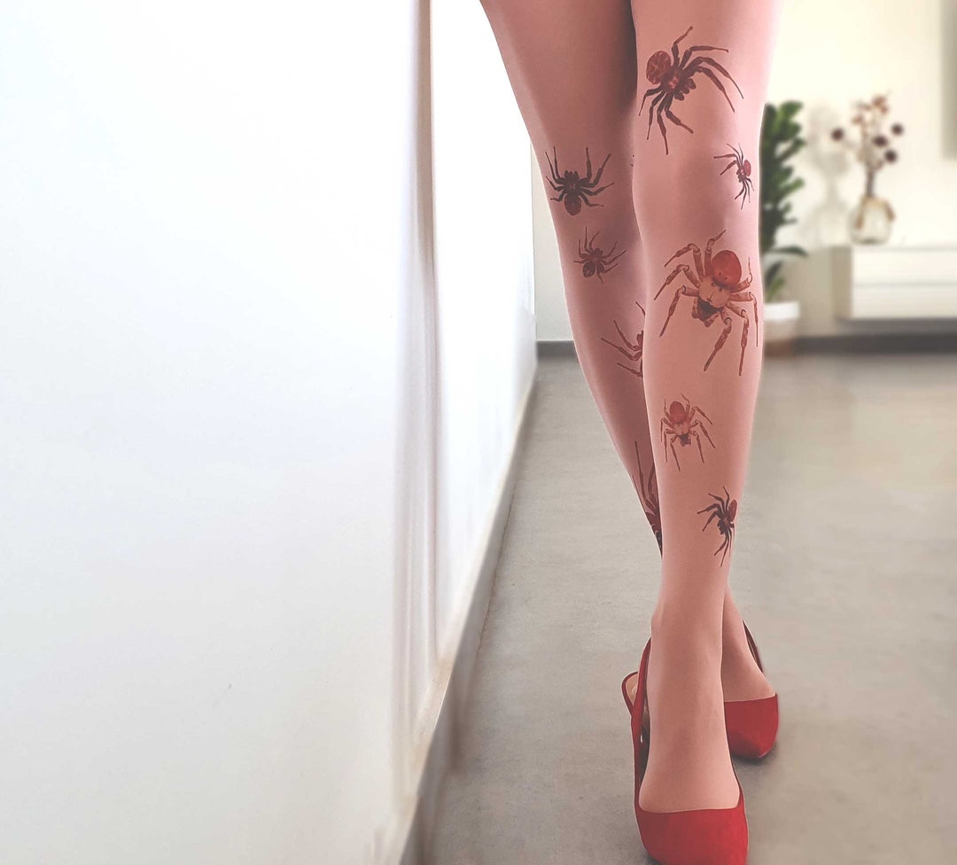 Spiders Opaque Tights, Insect Printed Tights, Halloween Tights ...