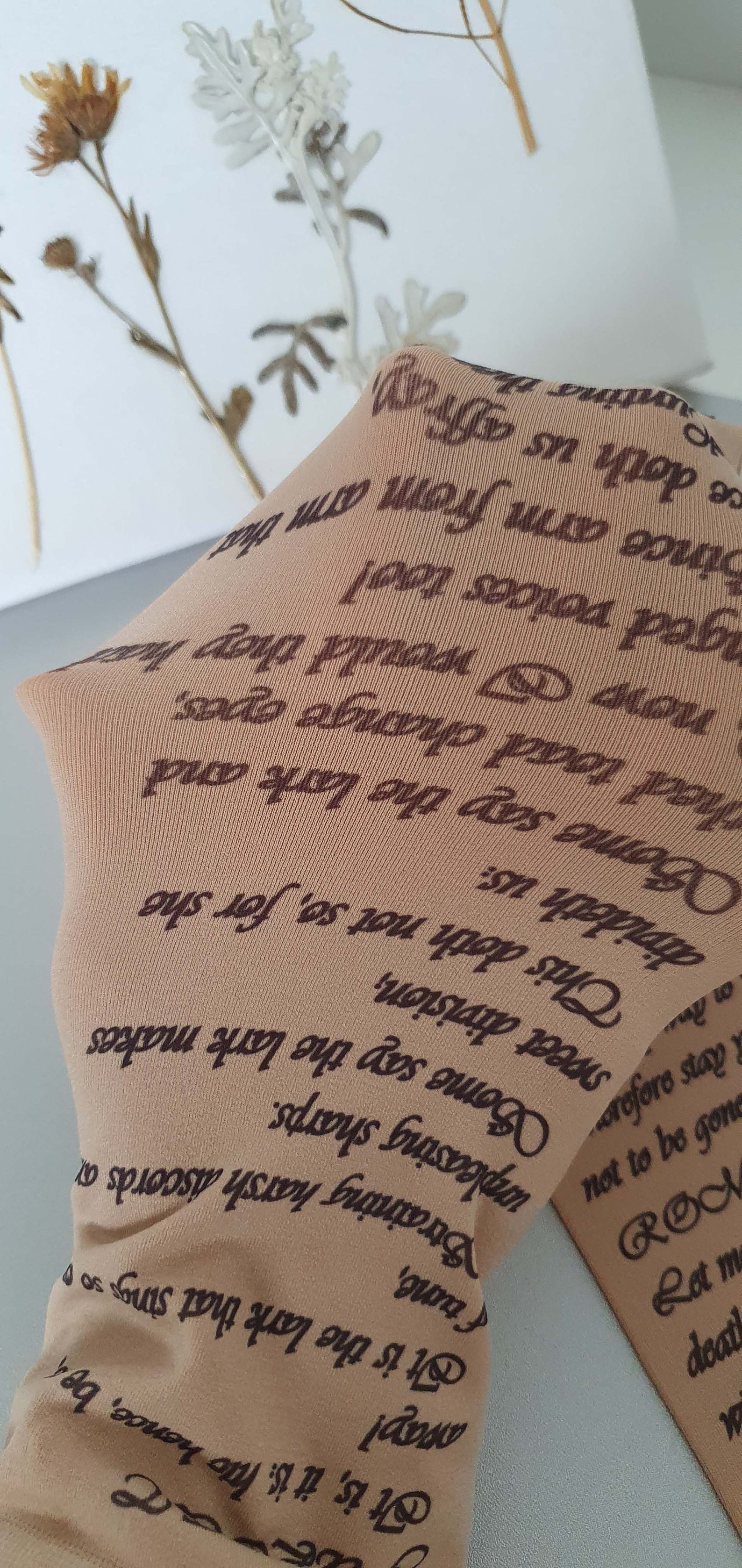 Custom Text Socks Opaque Printed Knee High - Etsy