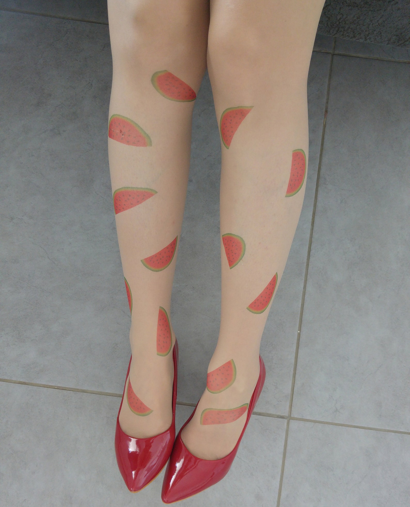 Watermelon Tattoo Tights, S-XXL Sizes Available, Fruits Design Tights ...