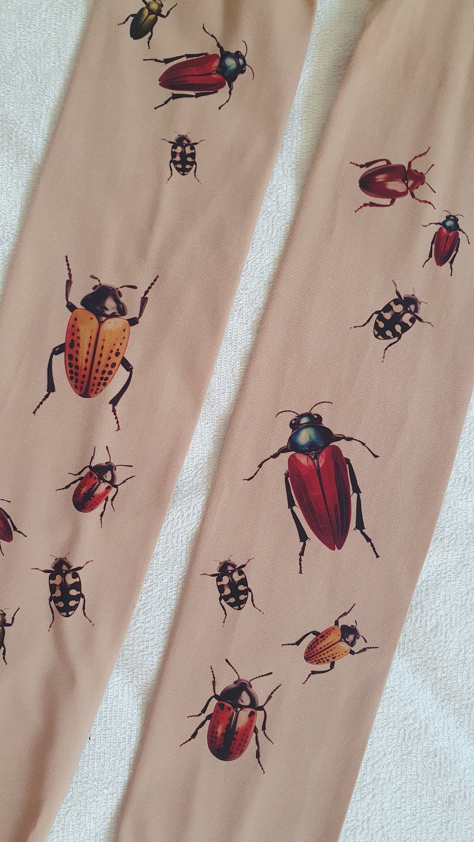 Bugs Opaque Tights, Insect Printed Tights, Beetles Print, Halloween ...