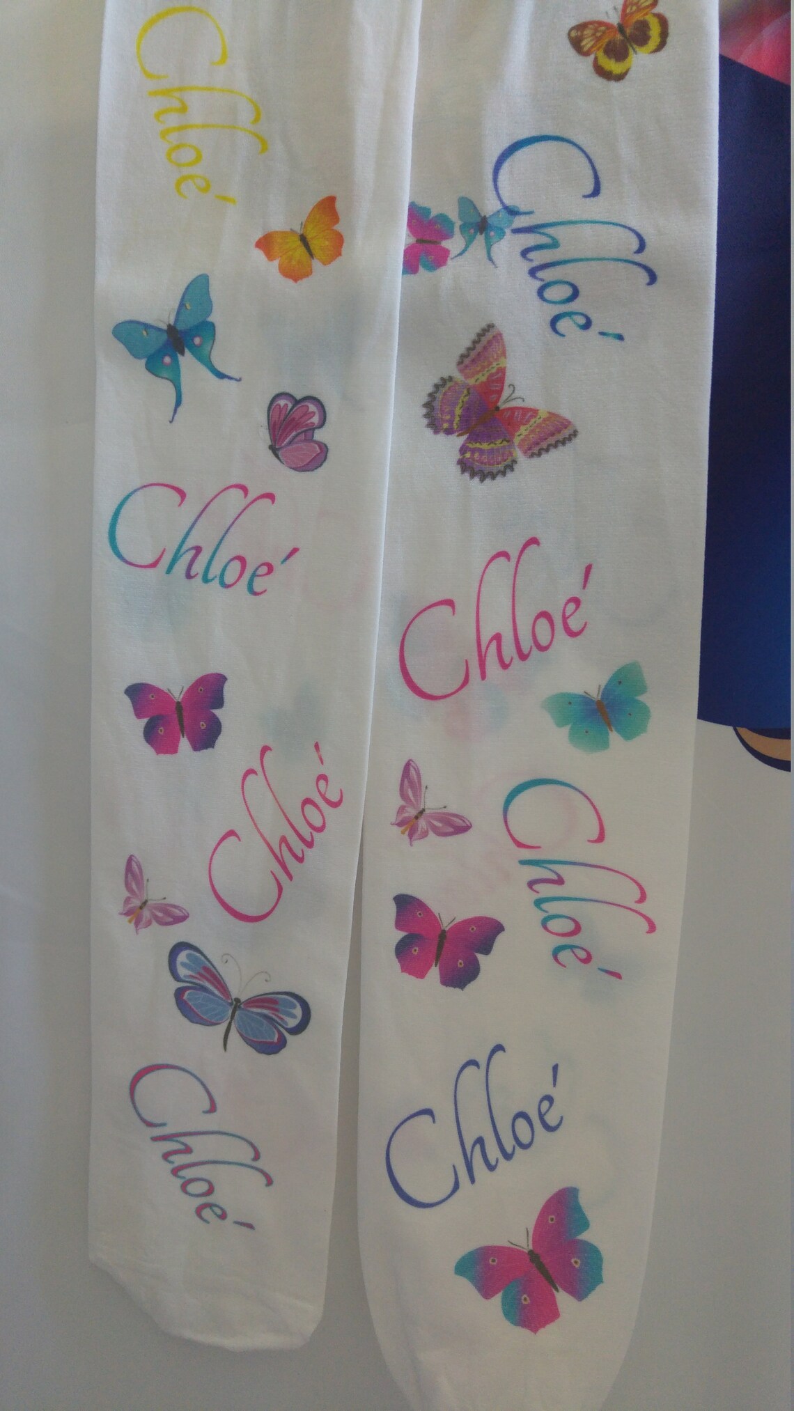 New Personalized Custom Name Tights, Girls' Tights With Butterflies - Etsy
