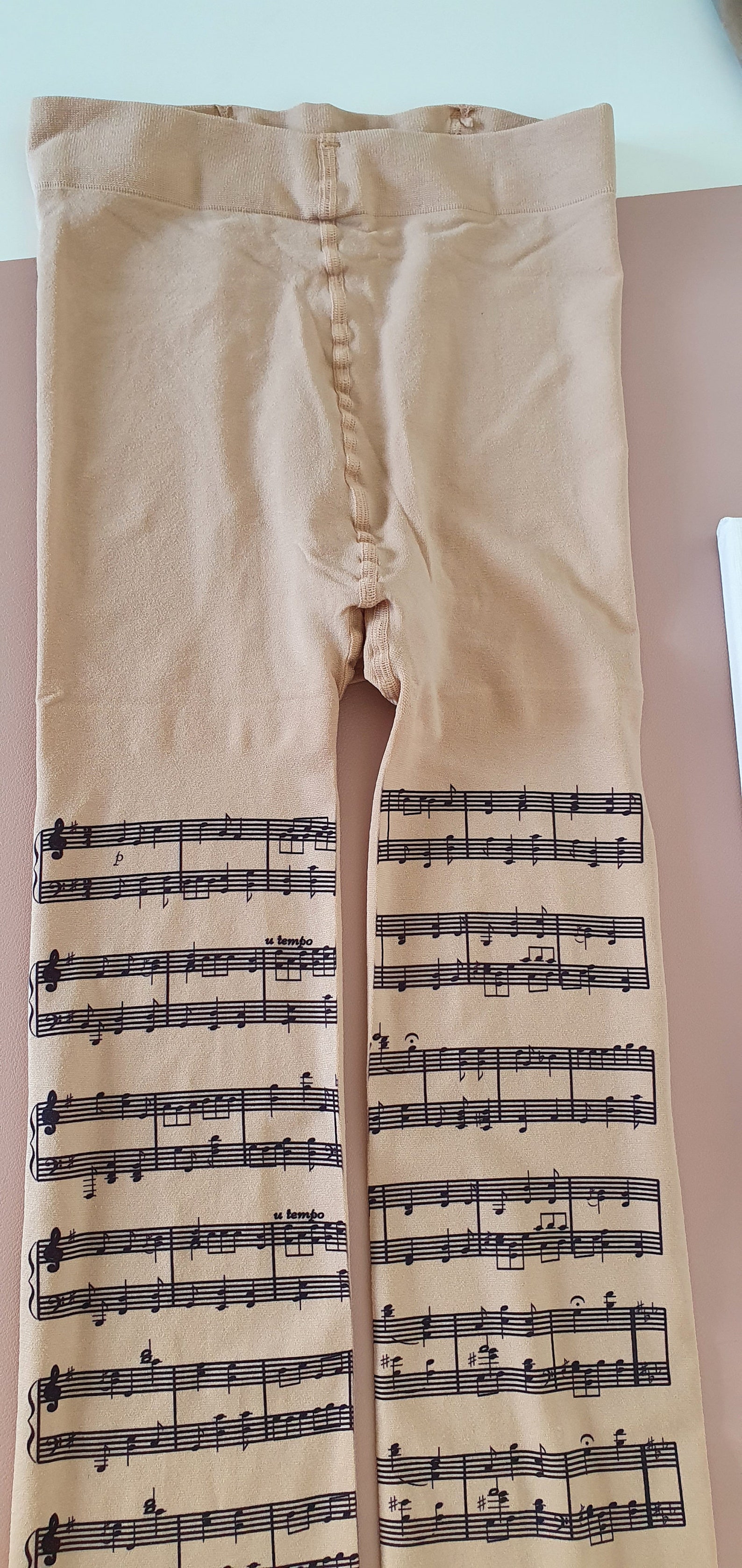 Musical Notes Tights Music Clef Print Choir Orchestra - Etsy