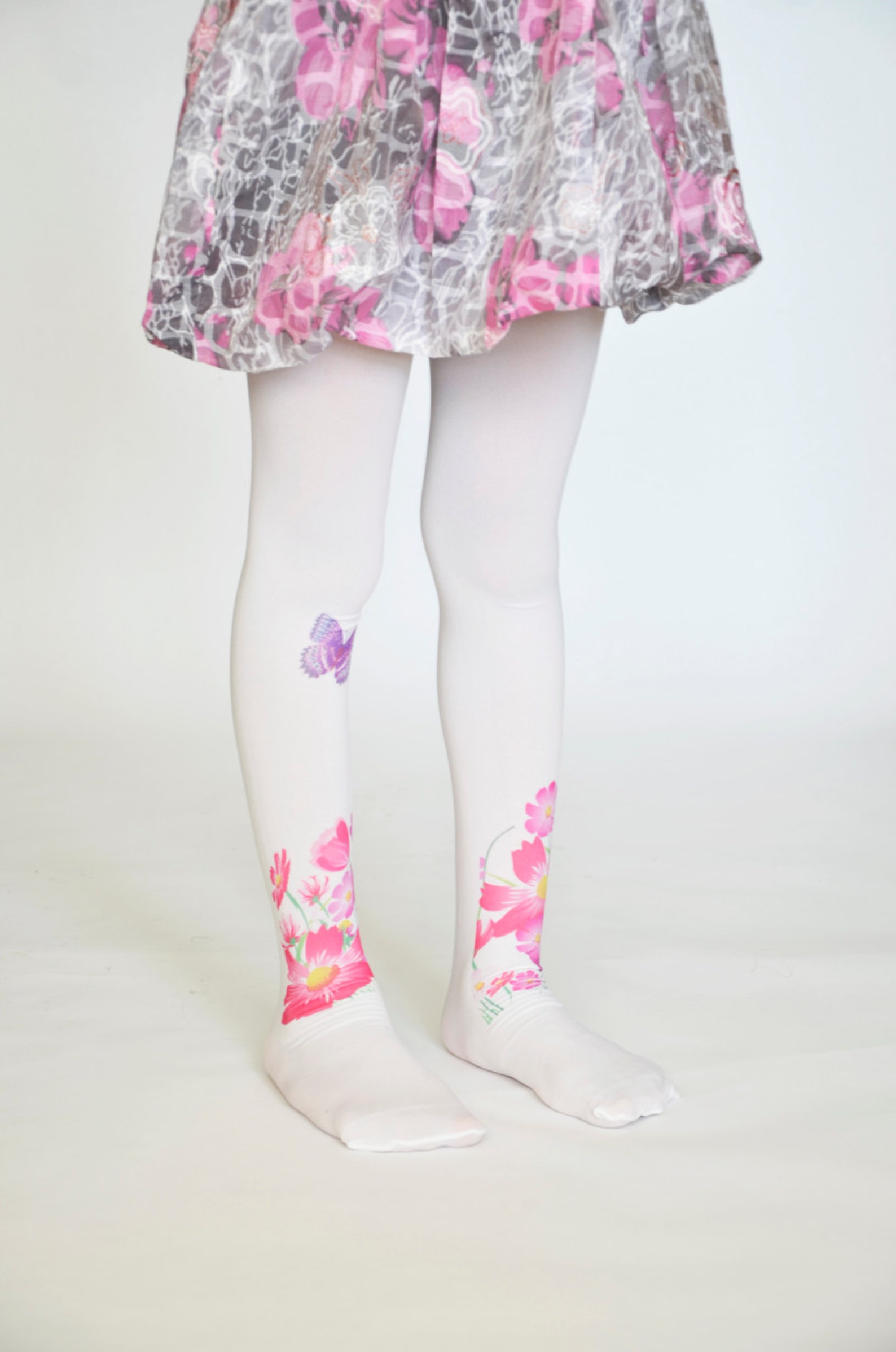 Girls Tights With Flowers and Butterfly,children Leggings,kids ...