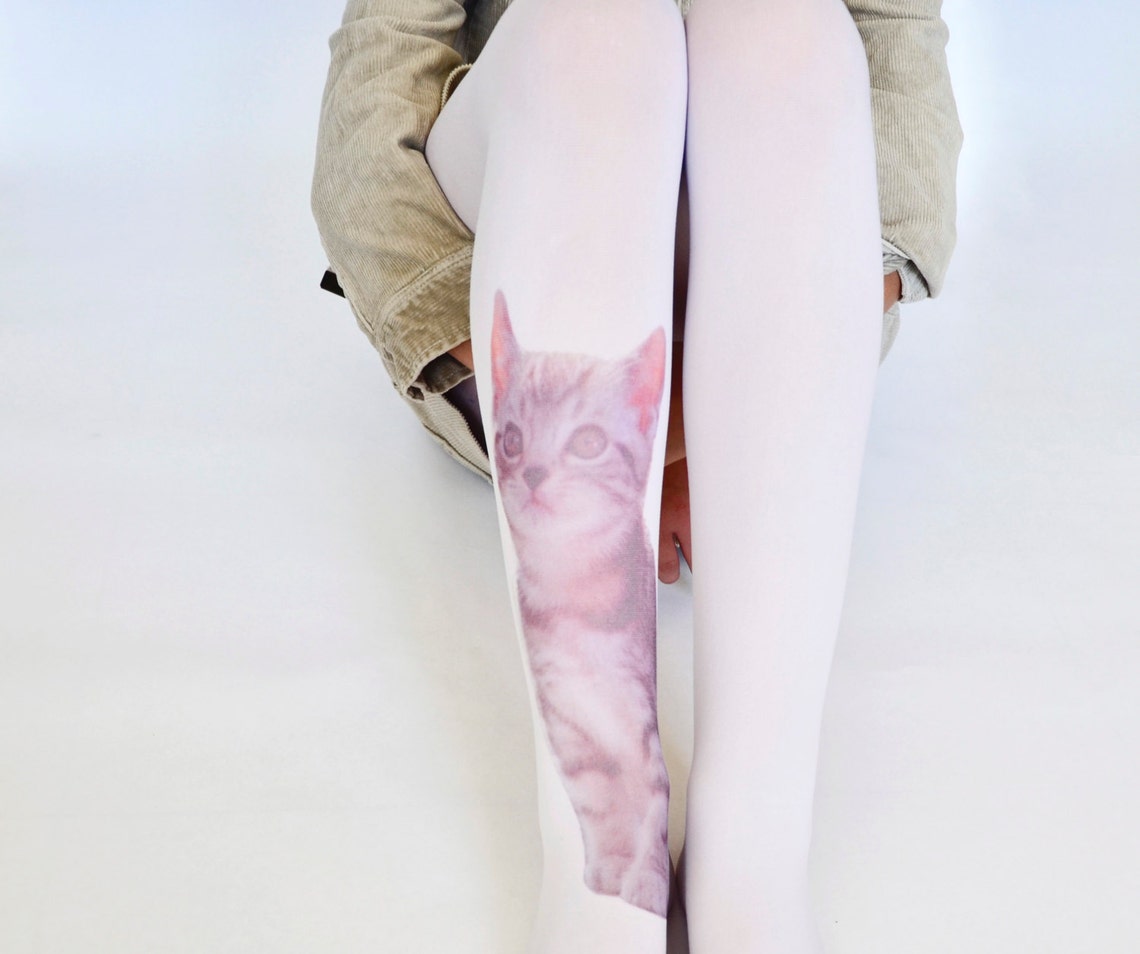 Cat Printed Tights / Cat Print / Kitty Cat Print Kids Tights / - Etsy