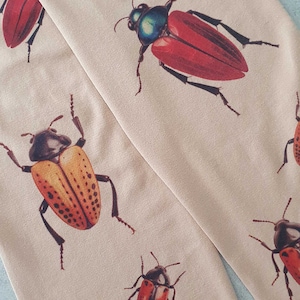 Bugs Opaque Tights, Insect Printed Tights, Beetles Print, Halloween ...