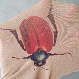 Bugs Opaque Tights, Insect Printed Tights, Beetles Print, Halloween ...