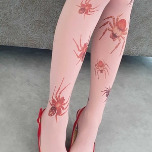 Spiders Opaque Tights, Insect Printed Tights, Halloween Tights ...