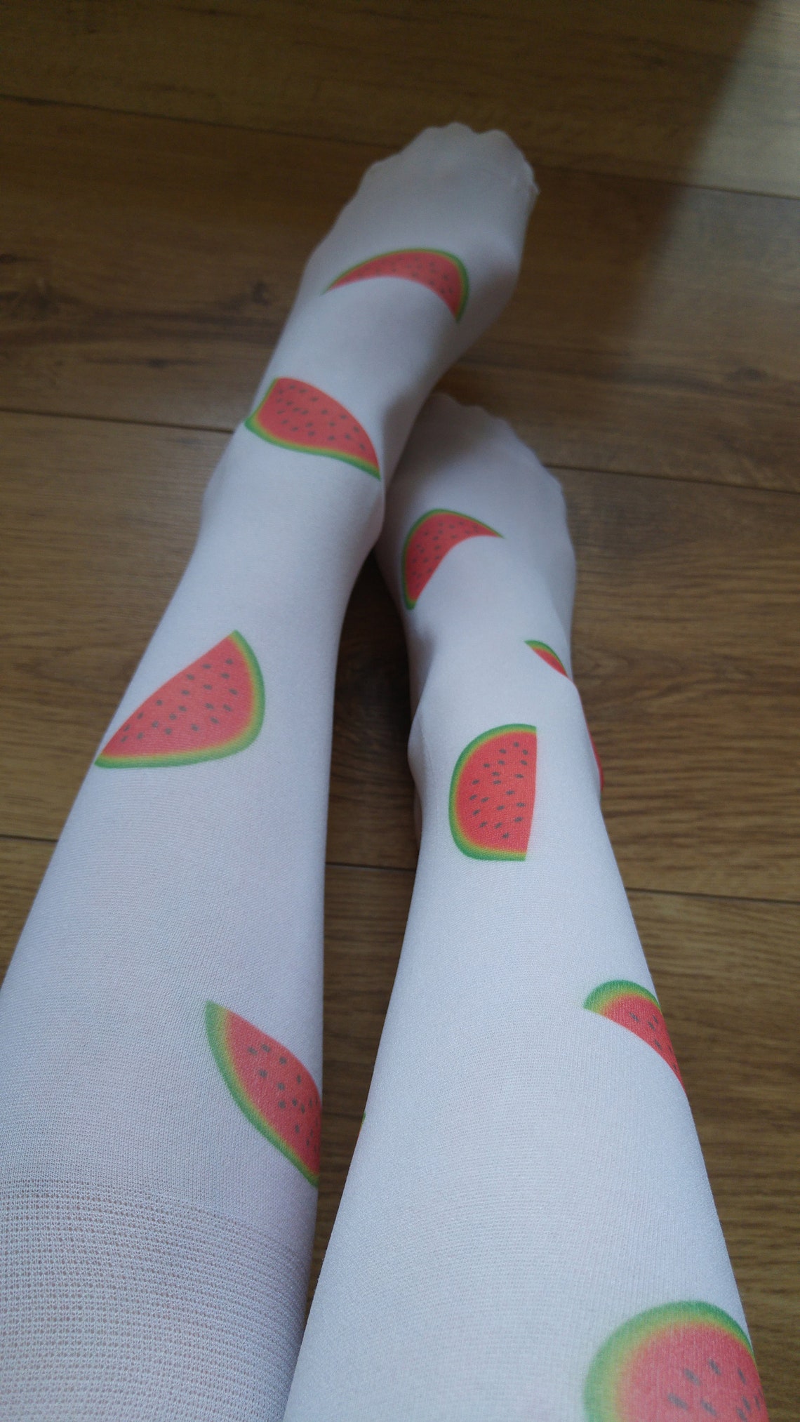 Watermelon Socks Opaque Printed Knee High Socks Hand - Etsy