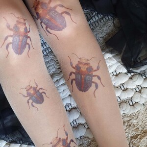Halloween Bugs Semi-sheer Pantyhose, Steampunk Beetles Halloween ...