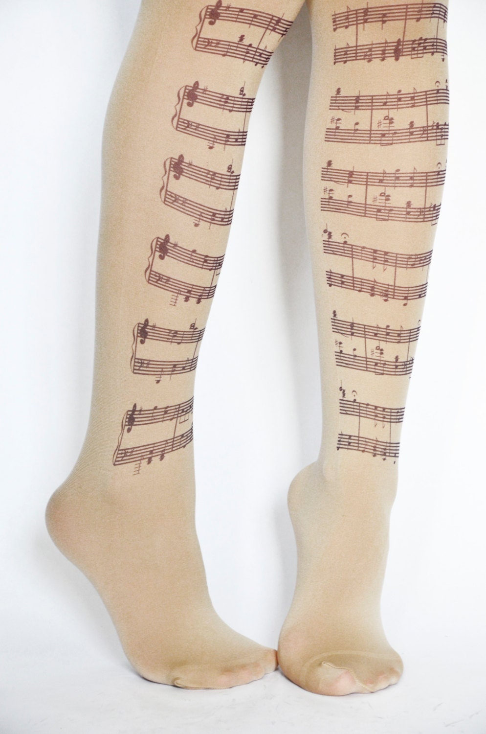 Musical Notes Tights Music Clef Print Choir/Orchestra | Etsy