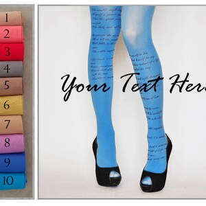 Custom Text Tights / Poem Text Tights / Design Your Own Custom - Etsy