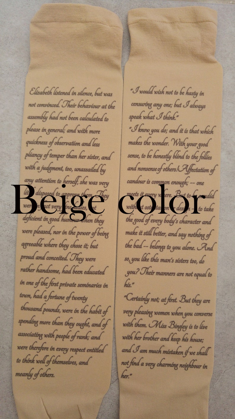 Custom Text Socks Opaque Printed Knee High | Etsy