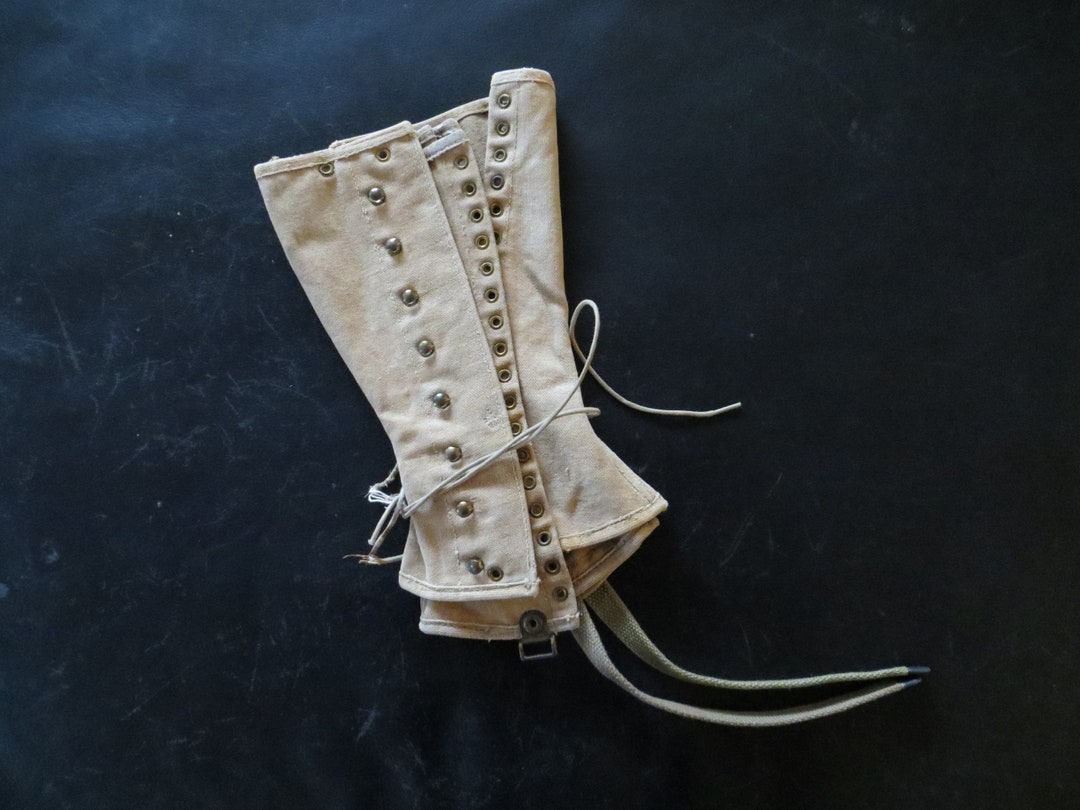 Mystery Factory (1940s Vintage Beige Canvas Military Spats, U.S ...