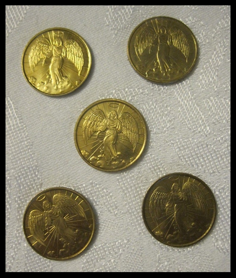 Mystery Factory (TWO 1990s Vintage GUARDIAN ANGEL Double-sided Brass ...