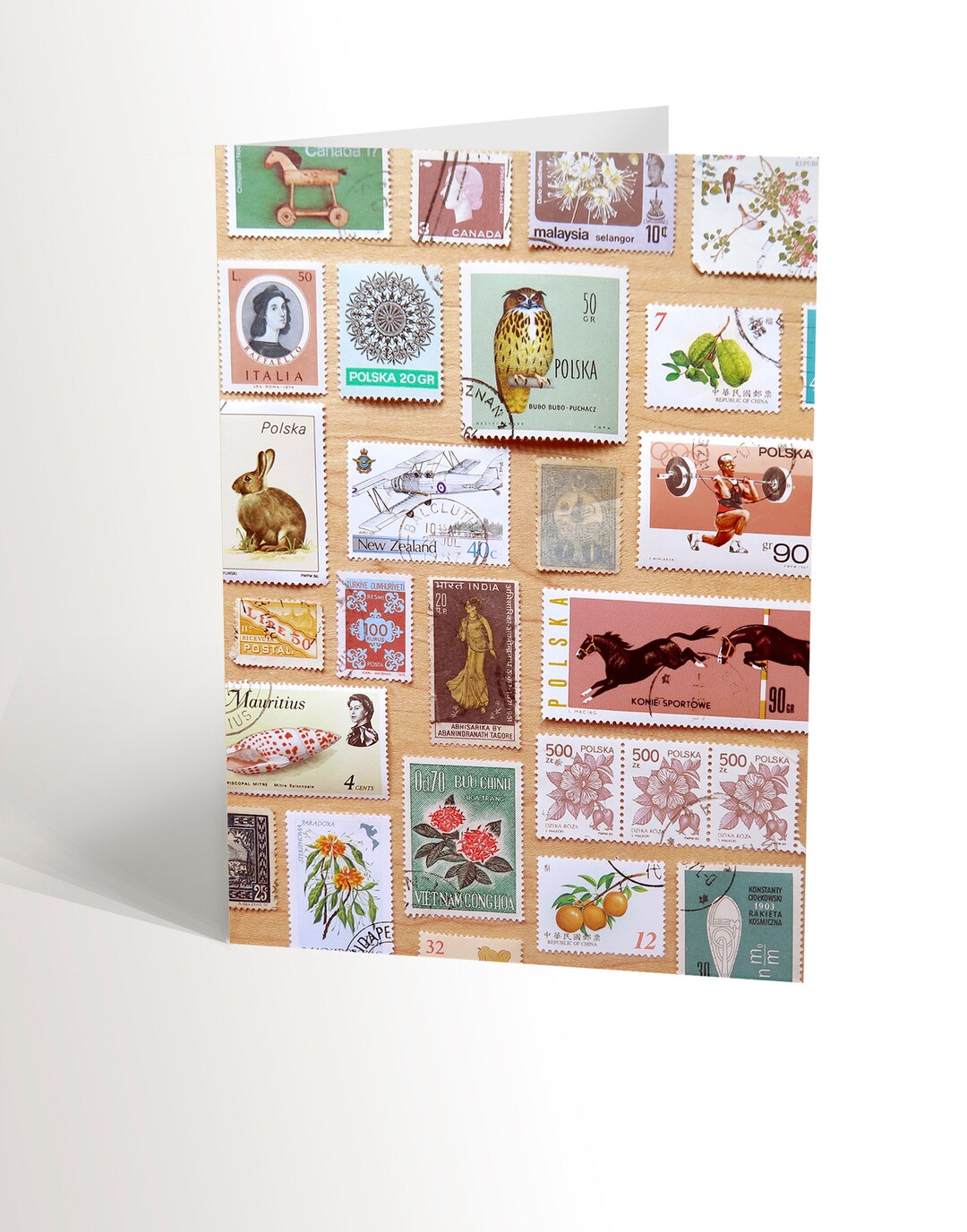 GREETING CARD With Picture of a Stamps Collection Stamp Photography ...
