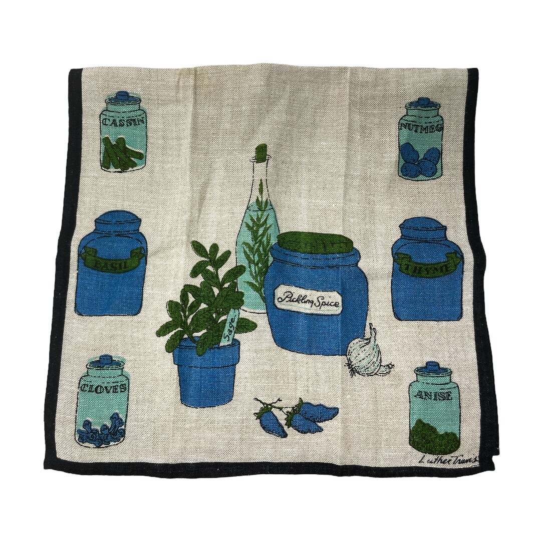Luther Travis Kitchen Towel Herbs & Spices Retro Vintage Mid Century ...