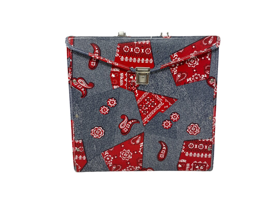 Vintage 70s Record Vinyl Storage Carry Case Holder Handled | Retro ...