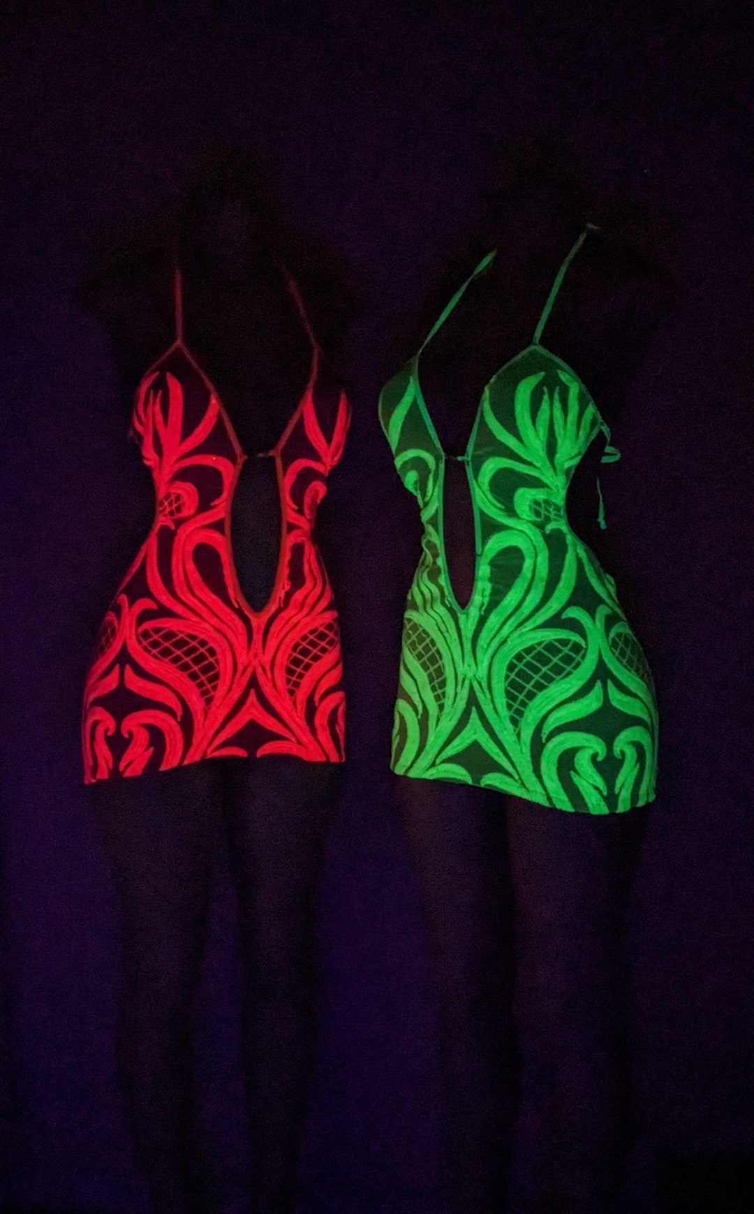 SEQUINS DRESS NEON Collection Low Front Cut Club Wear - Etsy