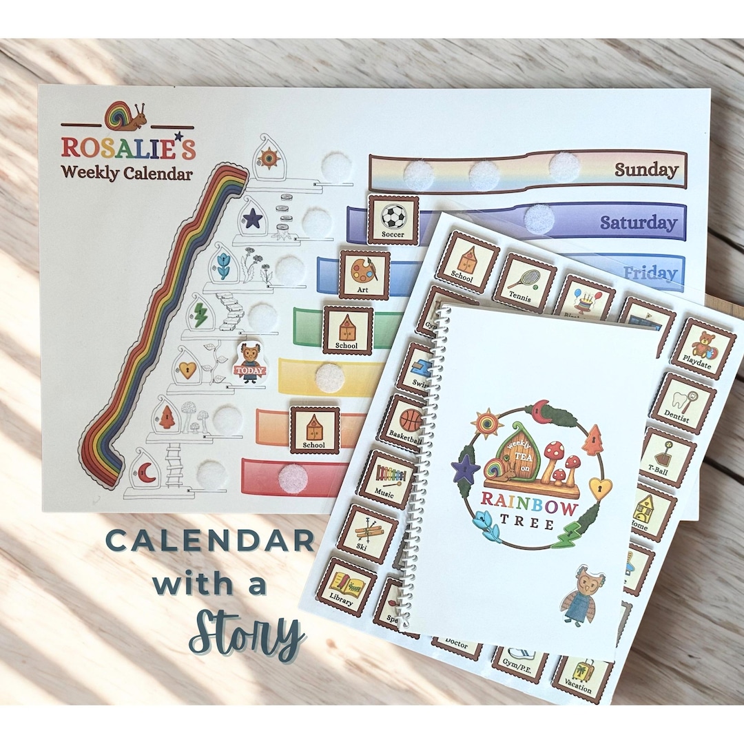 Kids Visual Calendar + Days of the Week Storybook | Routine Chart for ...