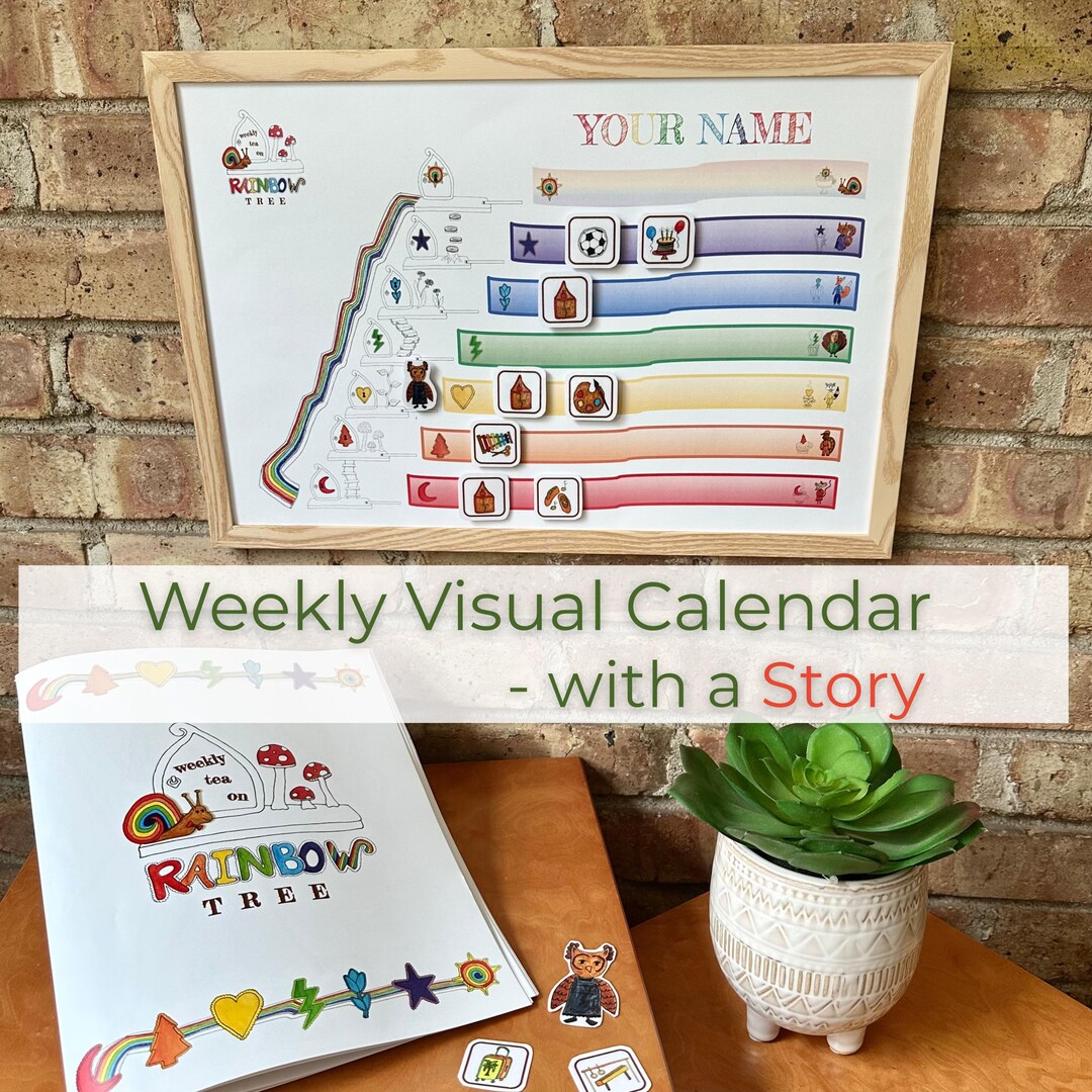 Printable Kids Weekly Calendar + Story to Learn Days of the Week - Etsy
