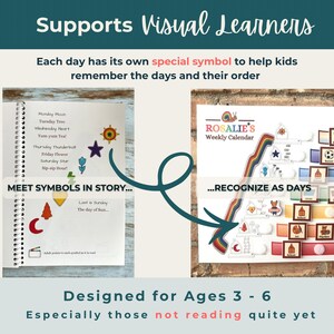 Kids Visual Calendar + Days of the Week Storybook | Routine Chart for ...